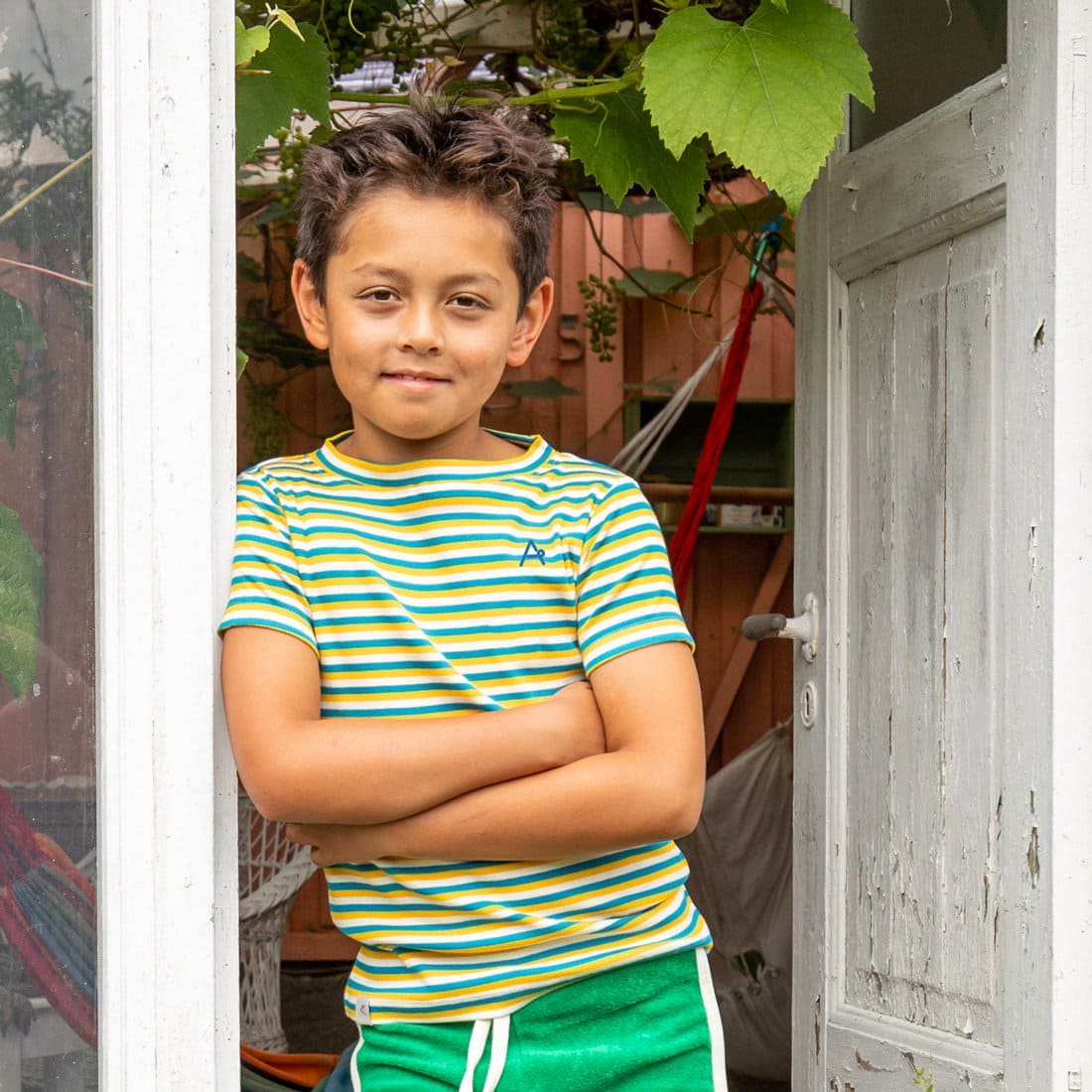 Alba of Denmark The Bell t-shirt in Turkish Tile blue and yellow ...
