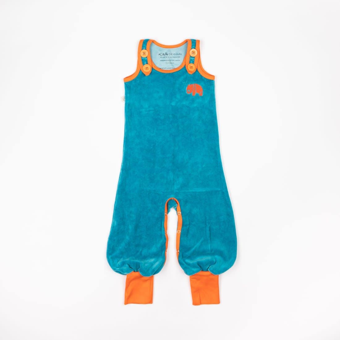Alba of Denmark Happy Crawlers in Barrier Reef blue velour